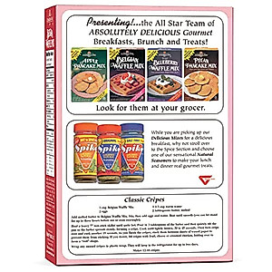 Classique Fare Belgian Waffle Mix - Makes Light and Crisp Waffles, Pancakes, Muffins & Crepes - Works with Waffle Maker - Fast and Fresh Breakfast Foods - 1 Pound (Pack of 6)