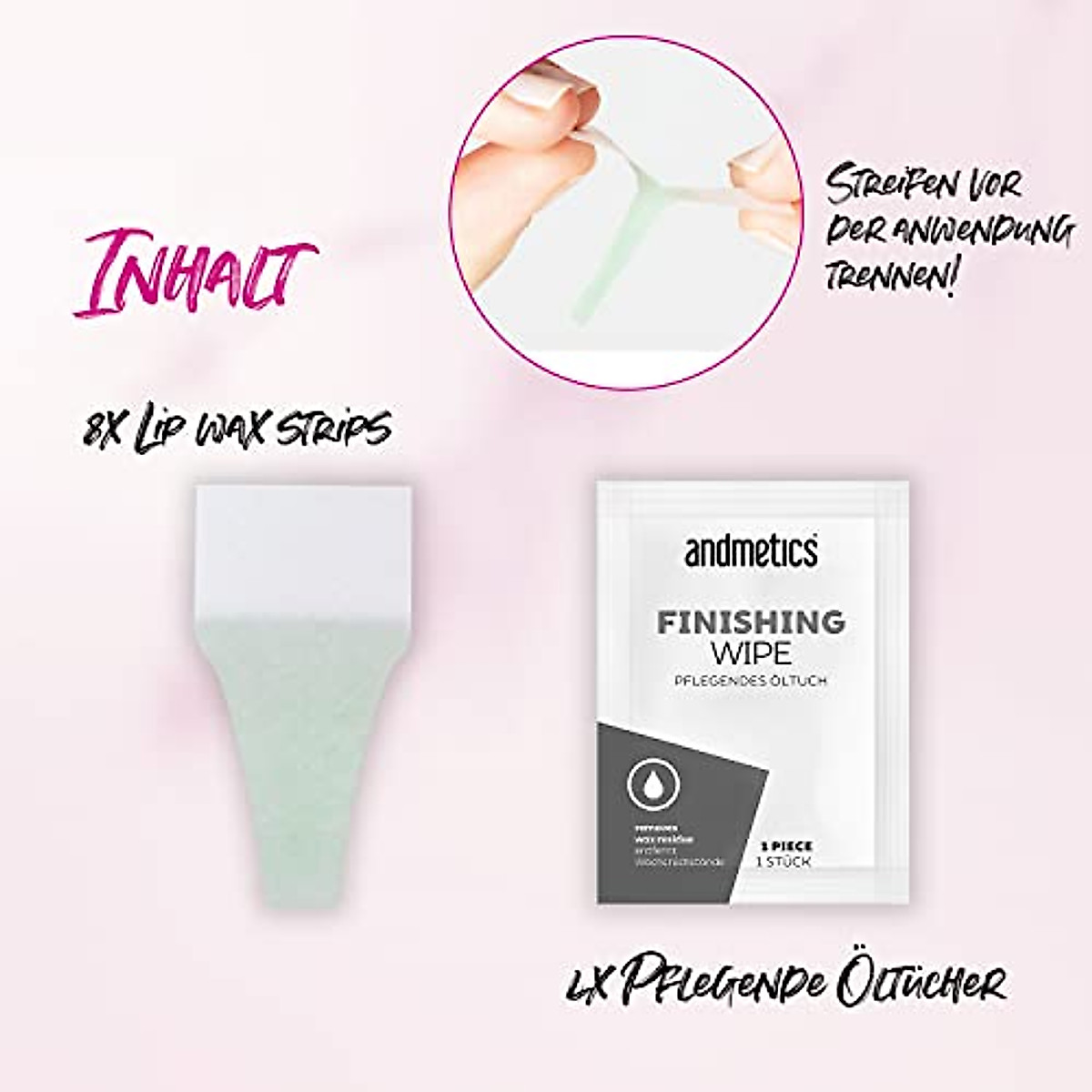 Andmetics Depilatory Strips for Women Lips