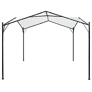 GOLINPEILO Gazebo Pavilion Tent Canopy, Outdoor BBQ Patio Canopy Tent, Instant Shelter Outdoor Canopy, 9.8'x9.8'x8.5' Steel White -AA