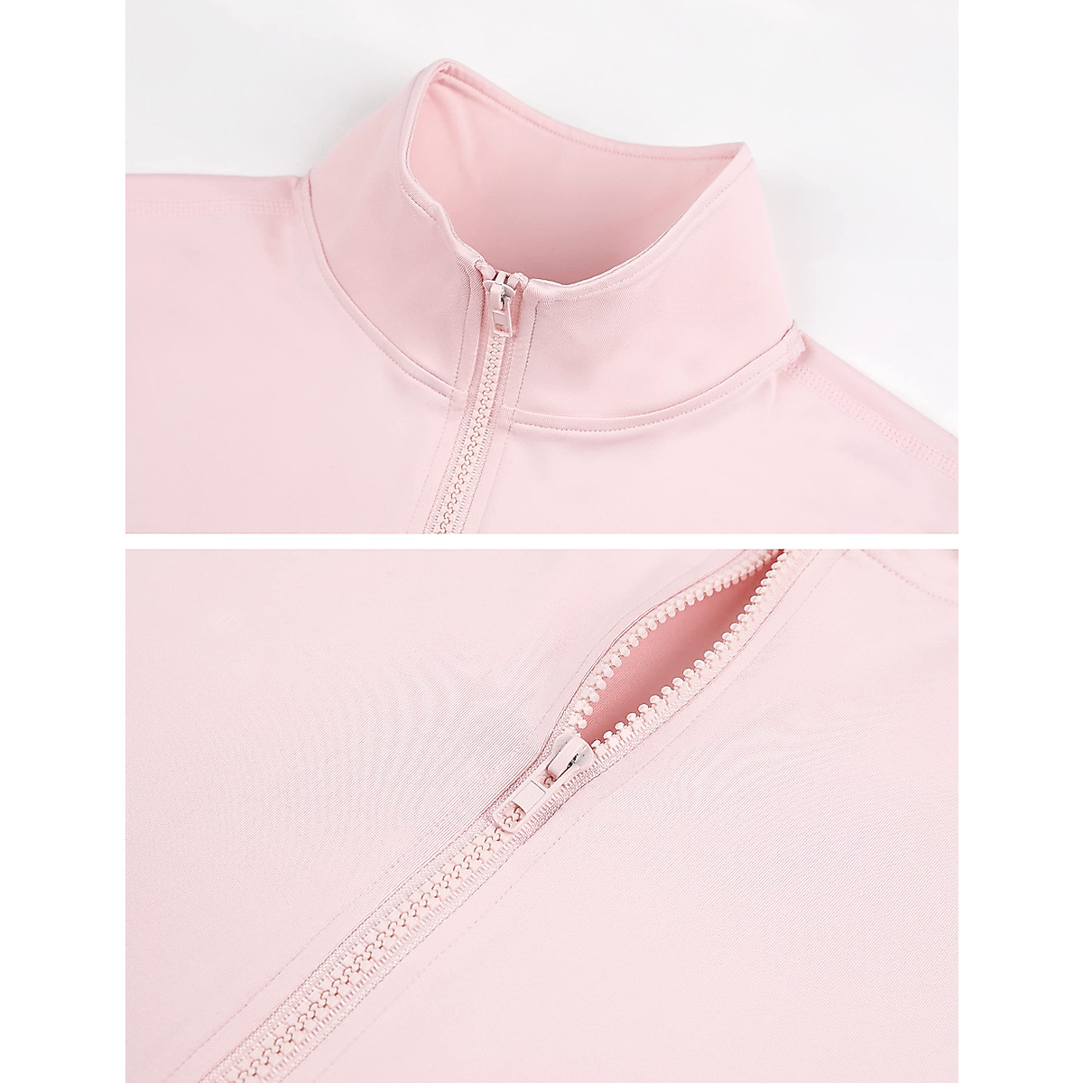 Yeokou Womens Active Zip Up Running Workout Cropped Bbl Athletic Jacket with Thumb Holes(Pink-XS)