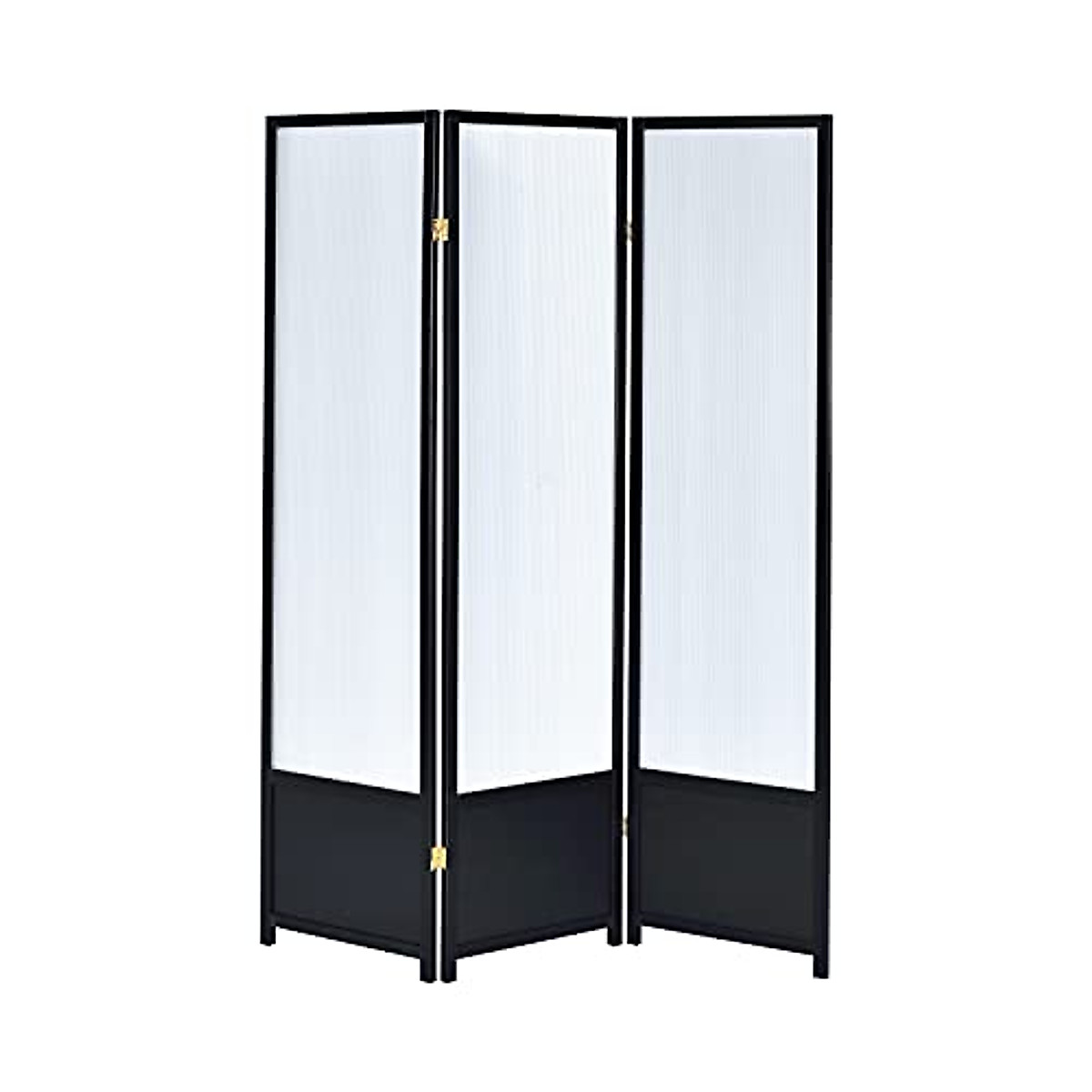 Coaster Home Furnishings Calix 3-Panel Folding Floor Screen Translucent and Black