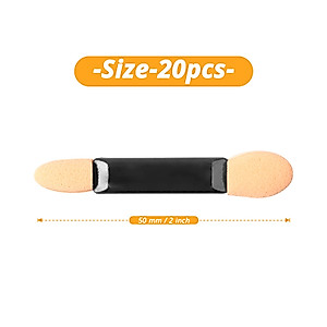 YEEPSYS 20 Pcs Disposable Dual Sides Eye Shadow Brushes Set, Eyeshadow Sponge Applicators with Contain Case, Makeup Brushes Tool for Women,Grils