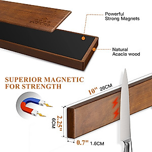 Enoking Knife Magnet Knife Bar for wall, 10 Inch Magnetic Knife Holder for Refrigerator with 2 Hooks