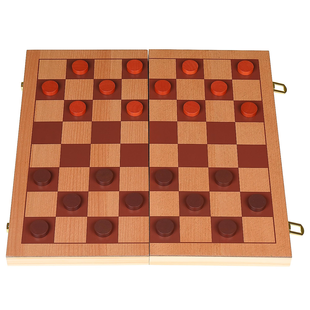 Sterling Games Chess, Checkers, Backgammon Game 3 in 1 Combo Set | 15 inch Wooden Folding Chess Board Game Set for Kids and Adults