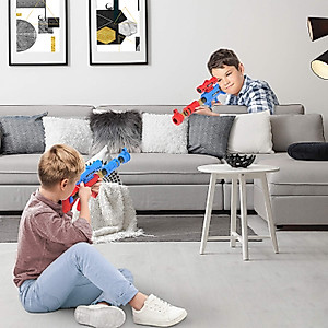 SpringFlower Shooting Game Toy for 5 6 7 8 9 10+ Years Olds Boys,2pk Foam Ball Popper Air Toy Guns with Standing Shooting Target,24 Foam Balls, Ideal Gift
