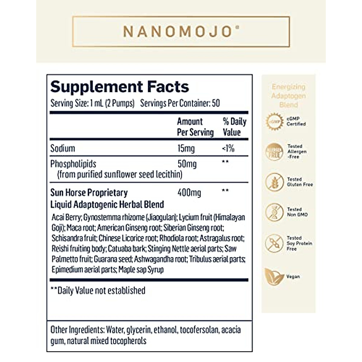 Quicksilver Scientific NanoMojo - Male-Specific Endurance Elixir & Energy Boost Support - 19 Herbs Including Epimedium for Men, Rhodiola Extract, Herbal Ginseng, and Adaptogenic Herbs (1.7oz / 50ml)