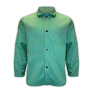 MAGID SparkGuard Flame Resistant Cotton Standard Weight Jacket, 1 Jacket, 30” Length, Size XL, Green
