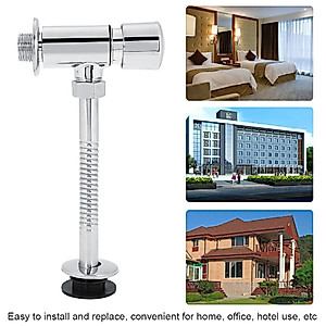 Urinal Flush Valve, Zinc Alloy Urinal Flush Valve, Closet Flush Valve, Metal Bidet T-Adapter with Shut-Off Valve, Hy-Brid Fiber-Polymer Reinforced Design, Hand Pressing Flushing Tool
