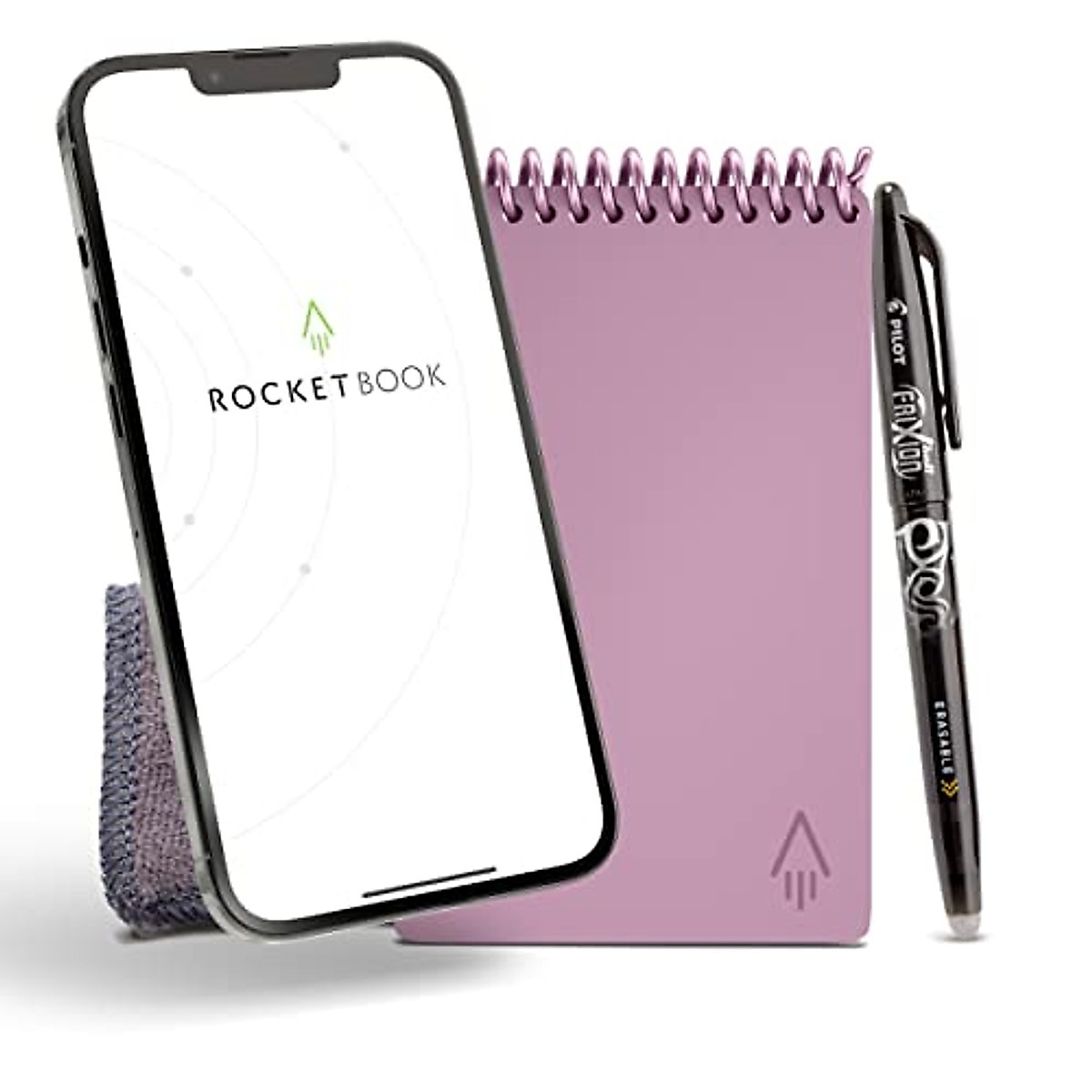 Rocketbook Smart Reusable Notebook - Dot-Grid Eco-Friendly Notebook with 1 Pilot Frixion Pen & 1 Microfiber Cloth Included - Pink Sky Cover, Mini Size (3.5" x 5.5")