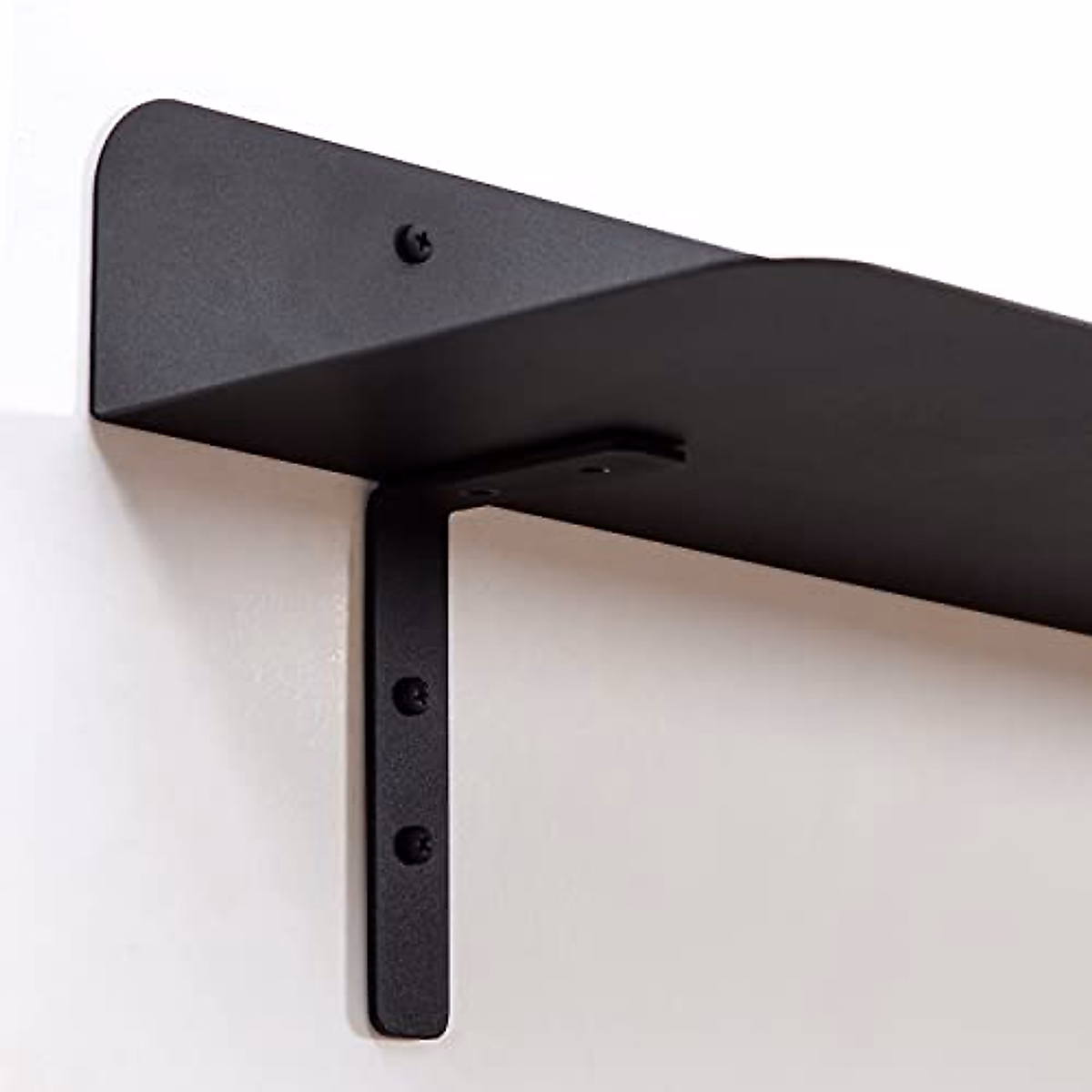 Saffron Fabs 24" x 8" Metal Wall Shelf in Textured Black