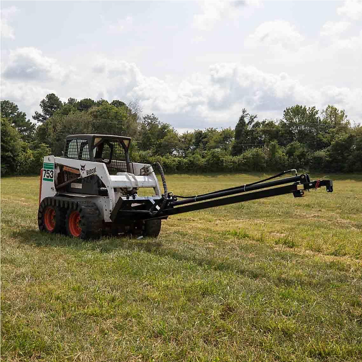 Titan Attachments Telescoping Hydraulic Skid Steer Truss Boom V2 26 Foot Reach
