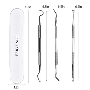 PARYUNGR Dental Tools, Professional Teeth Cleaning Oral Care Hygiene Kit, Stainless Steel Dental Pick Tooth Scraper Tartar Plaque Remover for Dentist, Personal, Pet Use with Storage Box