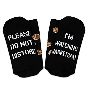 ZJXHPO Basketball Crew Sock Please Do Not Disture I'm Watching Basketball Novelty Sock For Basketball Lover Gift (Disture Basketball)