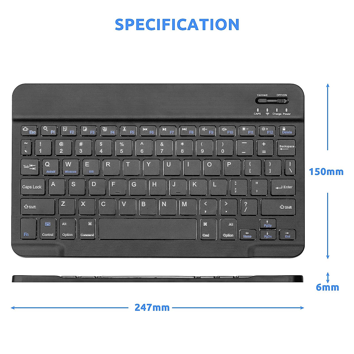 EDIVIA Wireless Keyboard for Surface Go 2 (2020),Universal Slim Portable Bluetooth Keyboard Compatible with Surface Go 2 (2020) Keyboard with Built in Rechargeable Battery,Black