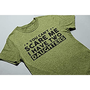 You Can't Scare Me, I Have Two Daughters, Funny Dad T-Shirt, Cute Joke Men T Shirt Gifts for Daddy Heather Navy Medium