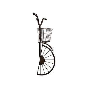 Creative Co-op DA6000 Iron Bike Shape Wall Decor with Basket, Rust