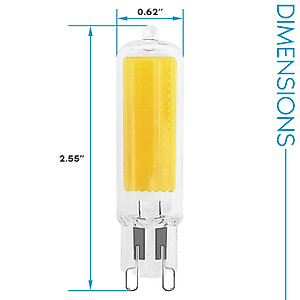 LUXRITE G9 LED Bulb Dimmable 4.5W, 50 Watt T4 G9 Halogen Equivalent, 3500K Natural White, 450 Lumens, Glass G9 Bi Pin Base, 320° Beam Angle, ETL Listed (10 Pack)