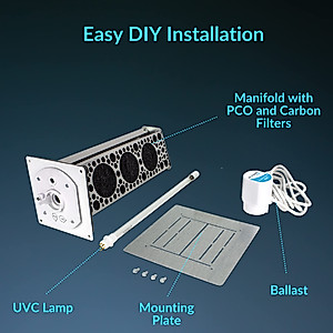 Haven Plus HVAC Air Purifier and Replacement Lamp | Powerful 16" Uvc Lamp, Pco & Carbon Filters | Cleans the HVAC System | Diy Install In As Little As 15 Minutes