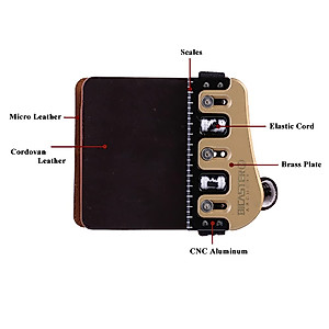 BICASTER Barebow Finger Tabs Cordovan Leather + Brass String Walking Finger Guards - RH (Medium)