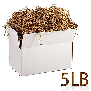 Crinkle Cut Paper Shred Filler 5 LB Kraft Shredded Paper Crinkle Paper Basket Filler Gift Box Stuffing for Gift Wrapping and Basket Filling, Brown