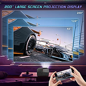 Projector with WiFi and Bluetooth, 5G WiFi Native 1080P Projector, Portable 200'' Movie Projector, Supports 4K & Zoom, Compatible w/ HDMI/USB/PC/TV Box/iOS & Android Phone