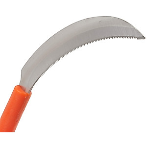 Zenport K208P Harvest Sickle with Plastic Handle, Light Serration, 6.5-Inch Stainless Steel Blade , Orange