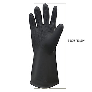 HHPROTECT Chemical Resistant Gloves,Waterproof Reusable Cleaning Rubber Glove 1Pair