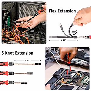 SHARDEN Precision Screwdriver Set, 122 in 1 Electronics Magnetic Repair Tool Kit with Case for Repair Computer, iPhone, PC, Cellphone, Laptop, Nintendo, PS4, Game Console, Watch, Glasses etc (Red)