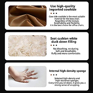 Office Chair,Ergonomic Leather Computer Home Comfortable Task Reclining Back Study Desk Chair