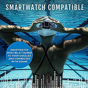 H2O Audio Sonar PRO Underwater Streaming Music (Playlist+) Waterproof Bluetooth Bone Conduction Headphones with MP3 Player - Wireless, Open Ear Waterproof Headset for Swimming, Underwater Activities