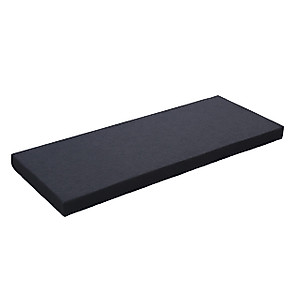 SINCERE Custom Size Bay Window Bench Pillow, Fireplace Hearth Cushion Pad, Made to Order Foam Seat Cushion, Personalized Non-Slip Bench Pad for Indoor Furniture, Sofa/Swing Cushion Replacement, Black