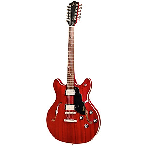 Guild Guitars Starfire I-12 Double Cutaway 12-String Semi-Hollow Body Electric Guitar, Cherry Red - Modern Thin “U“ Neck Profile for Fast, Smooth Playing, HB-2 Humbuckers with Push/Pull Coil Split