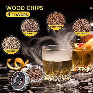 Tikaton Cocktail Smoker, Wood Chips Smoke Infuser, Smoking Gun Food Smoker, Portable Cold Smoke Generator for Drinks and Food, Gifts for Men Dad, Mom, Husband, and Cooking Enthusiast