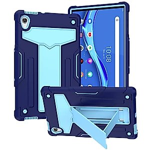 Epicgadget Case for Lenovo Tab M10 HD (2nd Gen) TB-X306F/TB-X306X - Hybrid Case Cover with Kickstand for Lenovo Tablet M10 HD 10.1 Inch Display 2020 Released (Navy Blue/Light Blue)