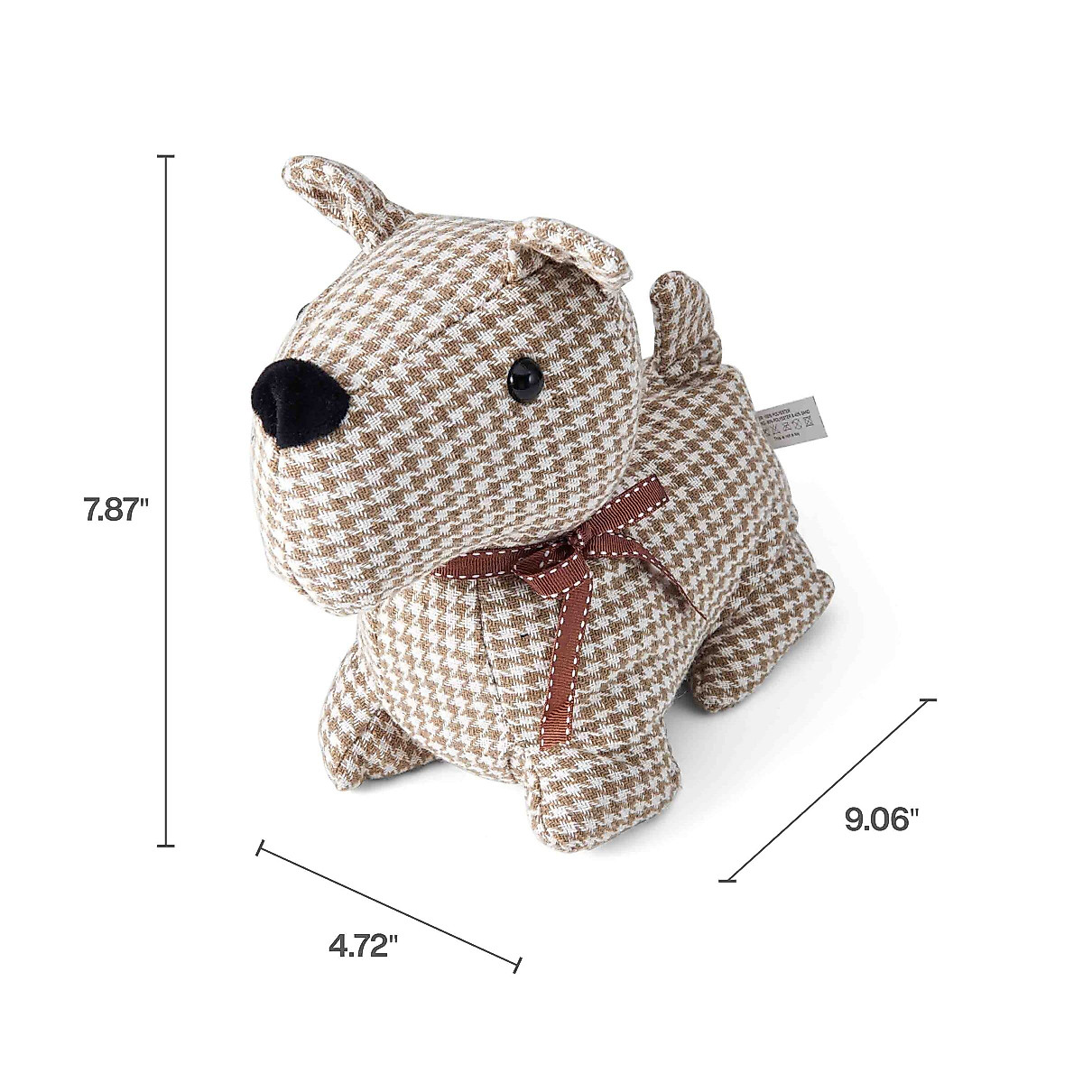 Elements 4.72x9.06x7.87 Inch Brown Plaid Dog Weighted Fabric Door Stopper