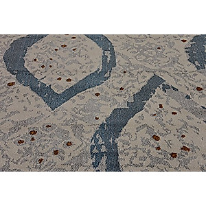 Unique Loom Estrella Collection Modern Abstract Cream Round Rug (8' 0 x 8' 0)