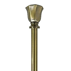Home Decorators Collection 66 in. - 120 in. Brushed Brass 3/4 in. Telescoping Curtain Rod Kit with Lantern Finial