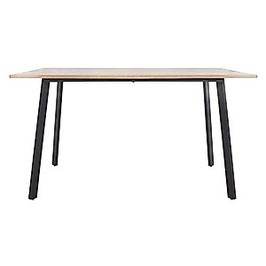 Safavieh Home Collection Leith Mid-Century Scandinavian Natural/Black Stripe Rectangle Dining Table