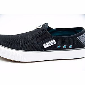 Columbia Mens Slack Tide Slip PFG Boat Shoe, Black/Ti Grey Steel, 12 US