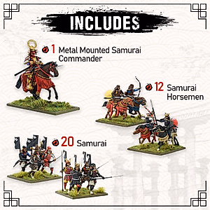 Wargames Delivered Pike & Shotte - Samurai Starter Army. 28mm Base Revolutionary Miniature Military Soldiers for Miniature War Game, and Model War by Warlord Games