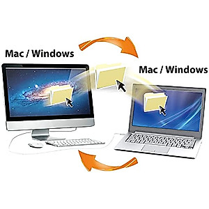 j5create JUC400 Data, Keyboard, and Mouse Sharing/Transfer USB Cable Transfer Data Between Mac and Windows [Wormhole Switch]