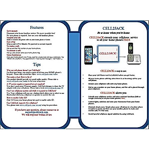 Cell2jack - Cellphone to Home Phone Adapter - Make and Receive Cell Phone Call on Your landline Phone Free