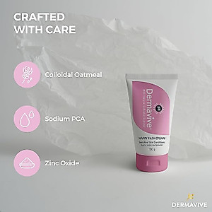 Dermavive Diaper/Nappy Rash Cream, Soothing Diaper Rash Cream, Baby Rash Ointment, Fast-Acting Rash Relief for Infants & Babies, Gentle Diaper Cream, 100g