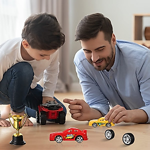 Yulejo 38 Pcs Racing Car Cake Decoration with Race Car Cake Topper Wheel Checkered Racing Flag Cupcake Topper Black Birthday Cake Topper Race Car Birthday Party Supplies Car Themed Party Favor for Kid