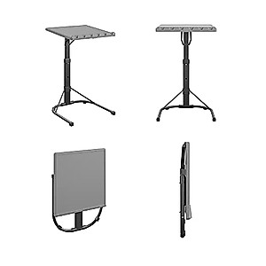 COSCO Multi-Functional Personal Activity Table, Adjustable Height, Portable Workspace, for Snacking & Homework, Compact Fold, Space Saving, Gray