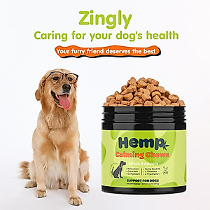 Zingly Hemp Calming Chews for Dogs Anxiety Relief, Dog Calming Chews - Anxiety Relief Treats, Anxiety Relief for Dogs Calming Treats, Calming Care for Dogs - Separation Aid, Barking, Bacon, 120 Ct