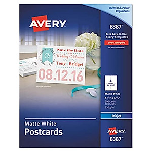8387 Inkjet-Compatible Postcards (200 Cards/Box)