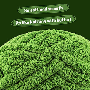 8 Pack Chunky Chenille Blanket Yarn for Hand Knitting and Crocheting - Jumbo Fluffy Super Bulky Yarn 28.4 Yds 7.7 Oz Each Skein (Blue Gray)