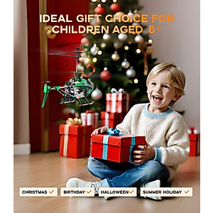 SYMA Remote Control Helicopter, S107H-E Aircraft with Altitude Hold, One Key take Off/Landing, 3.5 Channel, Gyro Stabilizer, High &Low Speed, LED Light Indoor to Fly for Kid Beginner(Green)