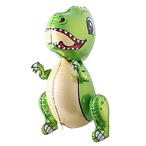 Self standing Dinosaur Tyrannosaurus Animal Balloons for Birthday Party Baby Shower Decoration Kit Inflatable Party Supplies Decorations Gift Kids and Adults (Green)